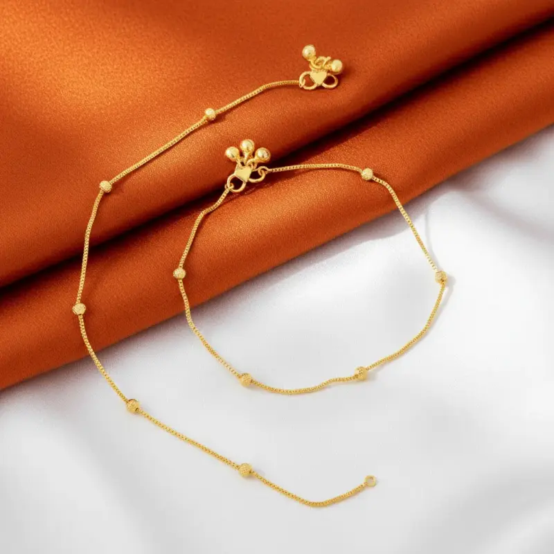 Gold colored Anklets – Mumbai Collections