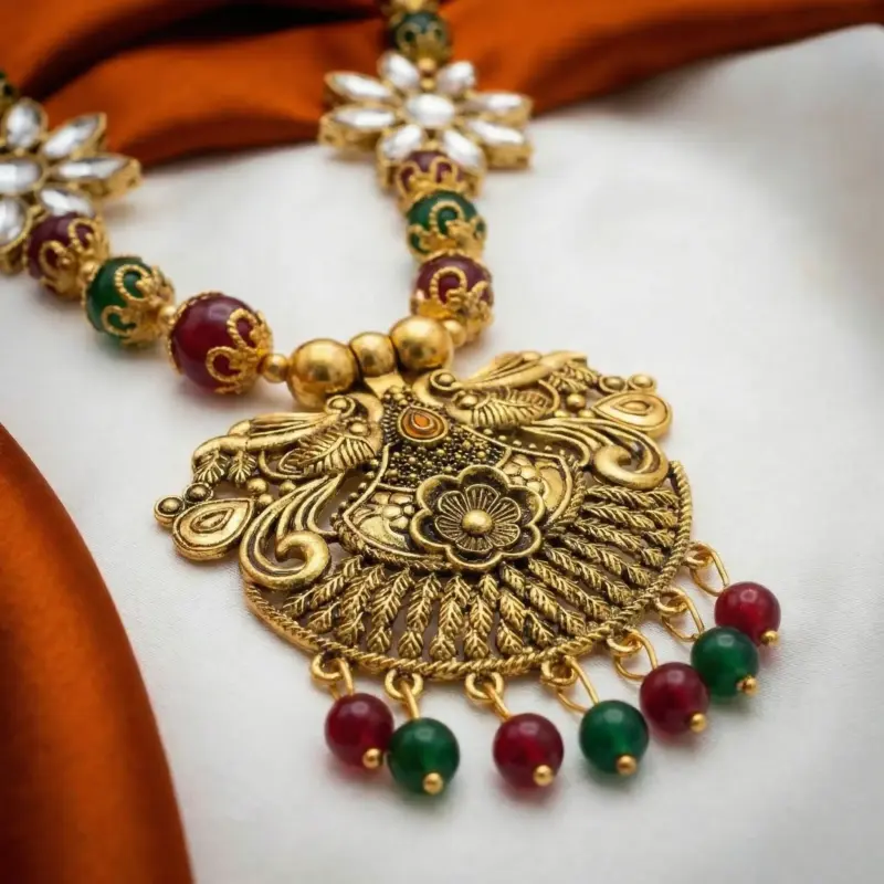 Grand look Maala with Earrings – Mumbai Collections